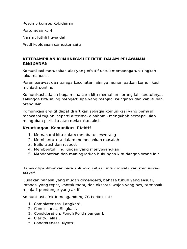 Tugas Resume 4-Luthfi HW - Kebidanan | PDF