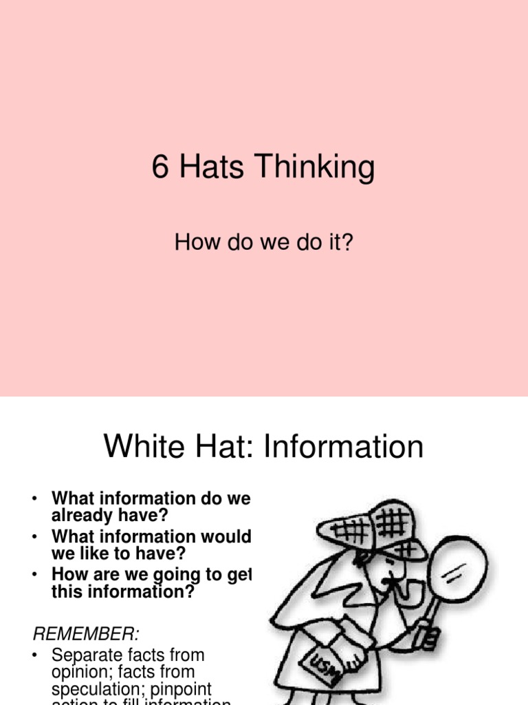 Six Thinking Hats Method Explained | PDF