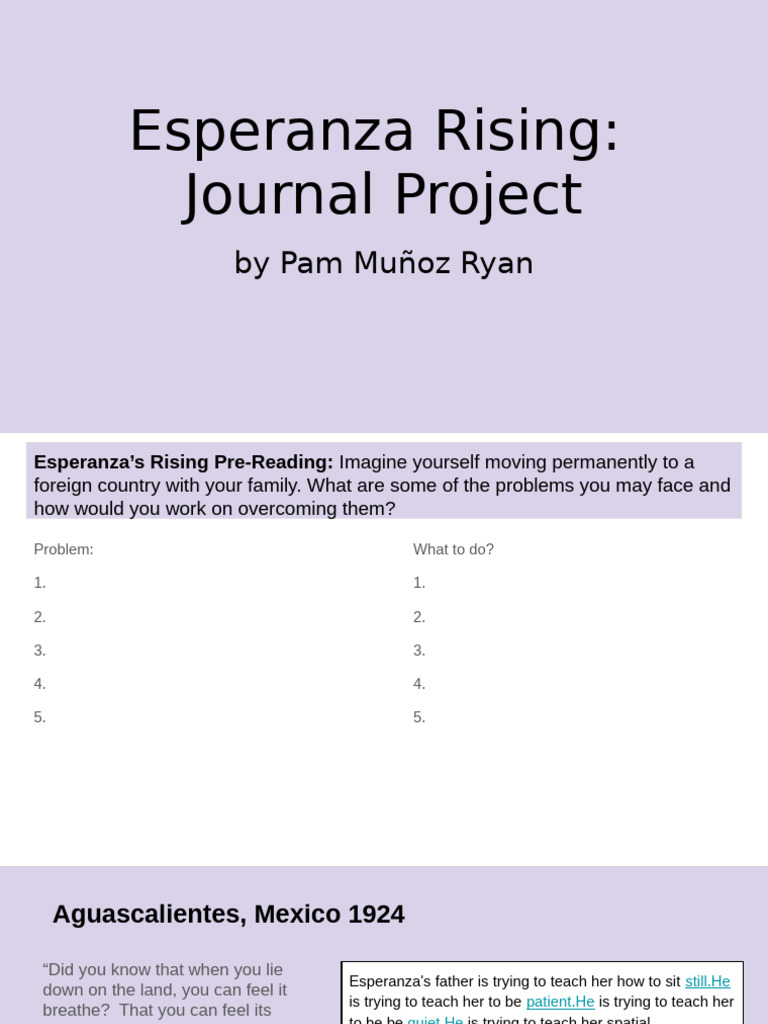 SAMUEL-JR NJINDONG - Esperanza Rising - Journal Project | PDF