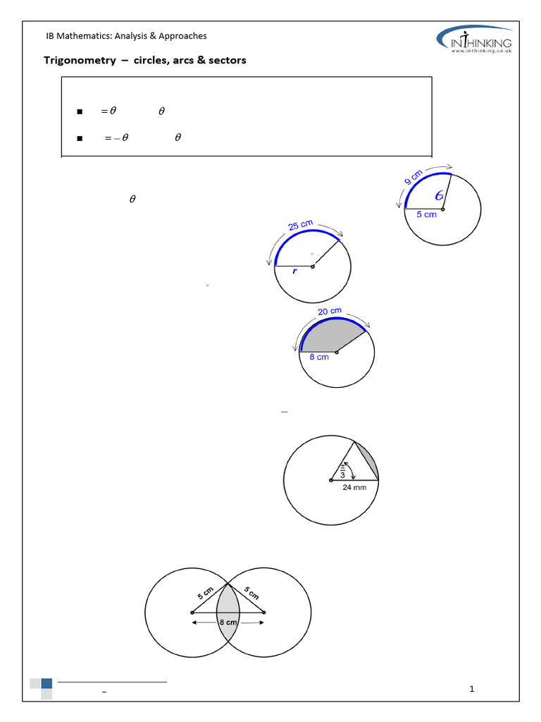 Arcs and Sectors Practice | PDF | Circle | Angle