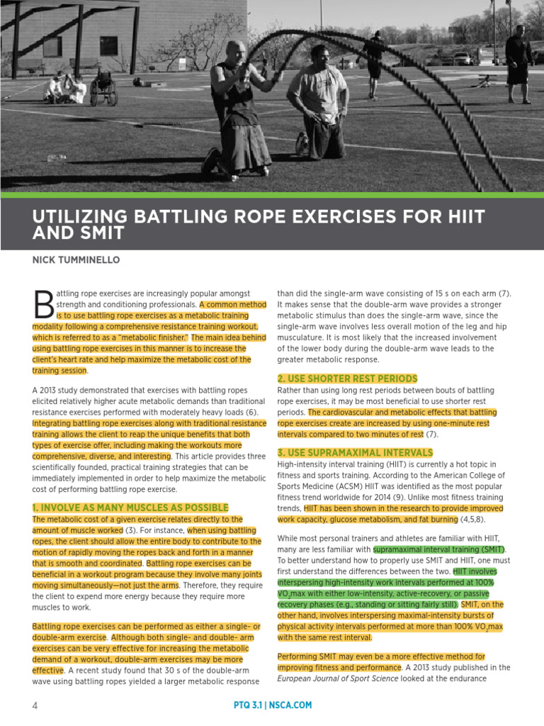 Tumminello_n.d._utilizing Battling Rope Exercises for HIIT & SMIT | PDF ...
