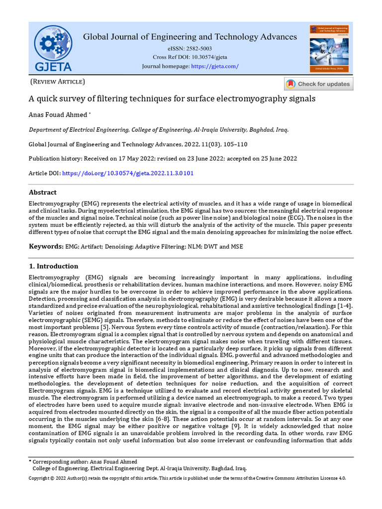A Quick Survey of Filtering Techniques for Surface Electromyography ...