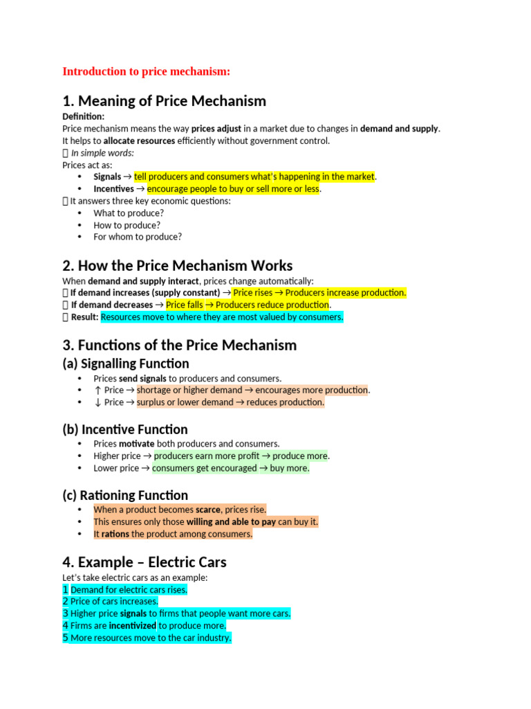 Understanding Price Mechanism Functions | PDF | Prices | Supply And Demand