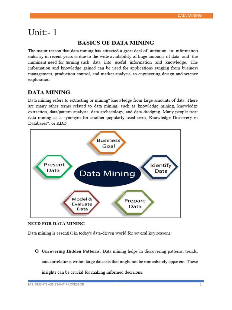 Unit 1(data mining) | PDF | Data Warehouse | Data Mining
