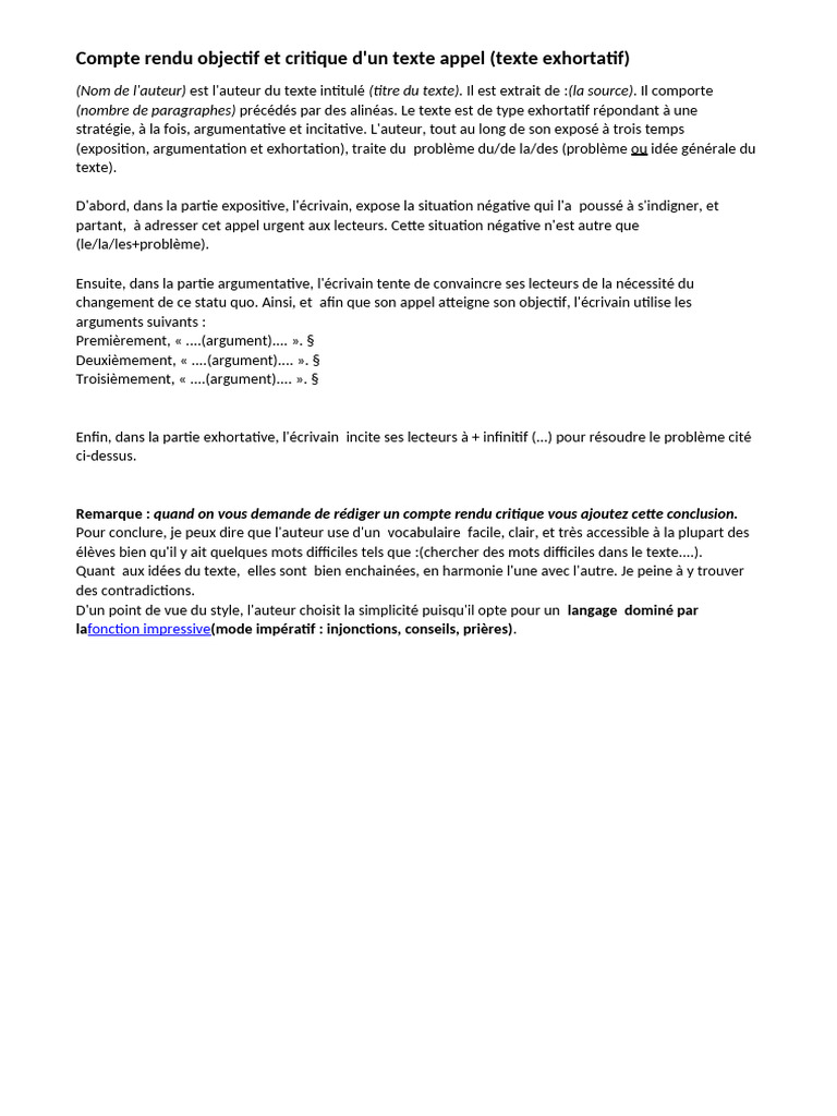 Compte Rendu Objectif Et Critique | PDF | Vérité | Argumentation
