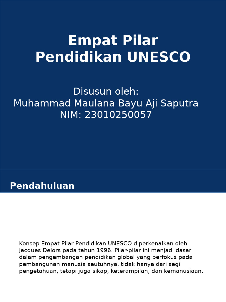 Empat Pilar Pendidikan Desain Formal Muhammad Maulana Bayu Aji Saputra ...