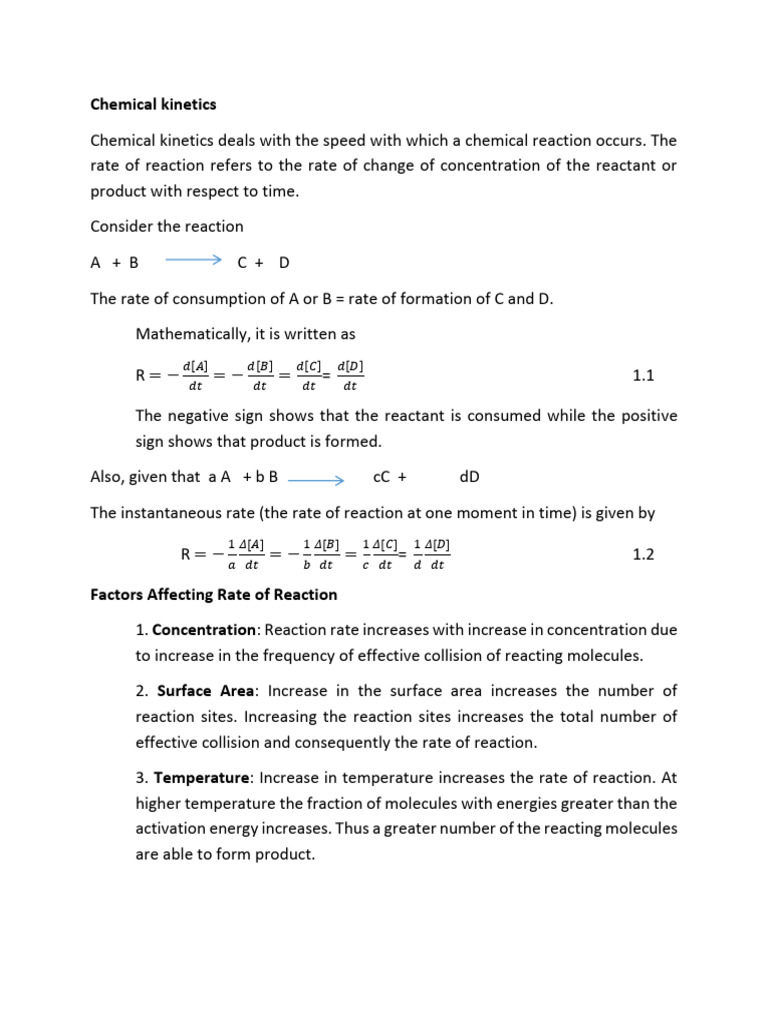 Understanding Chemical Kinetics and Rates | PDF | Reaction Rate ...