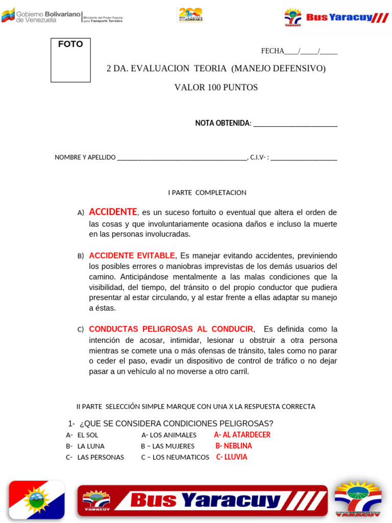 Examen II Teoria Respondido | PDF | Tráfico | Peatonal