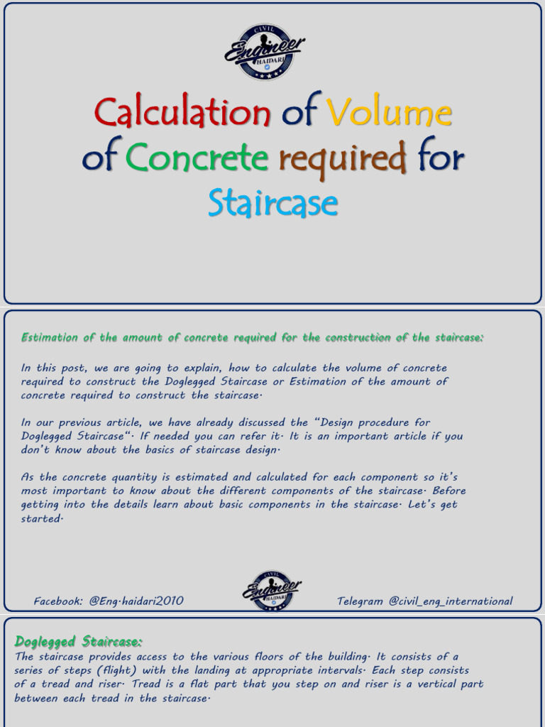 Concrete Volume for Staircase Calculation | PDF | Stairs