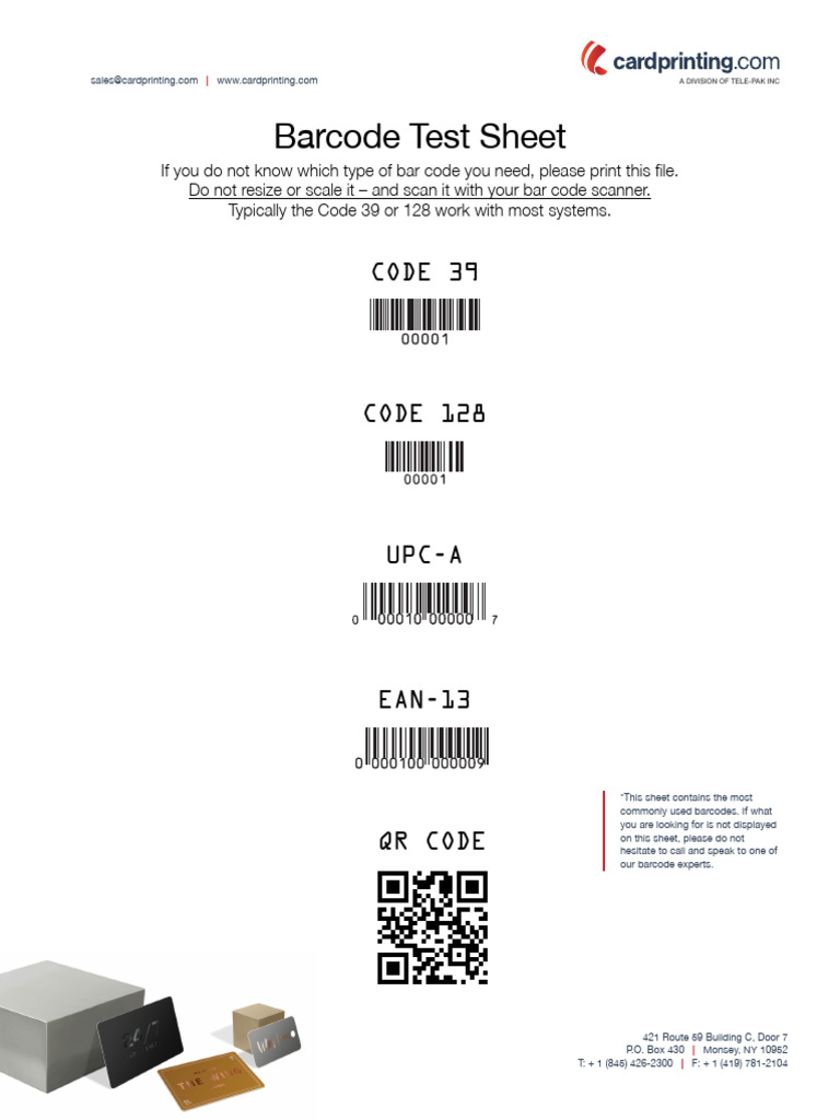 Essential Barcode Test Sheet Guide | PDF