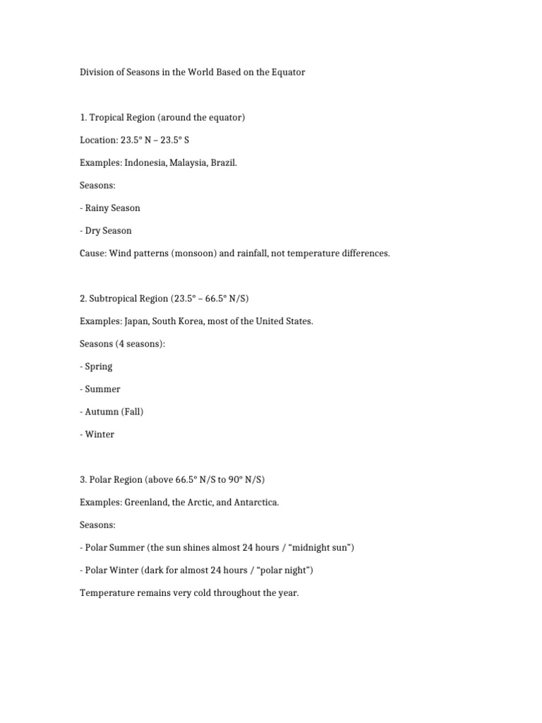 Division of Seasons English | PDF