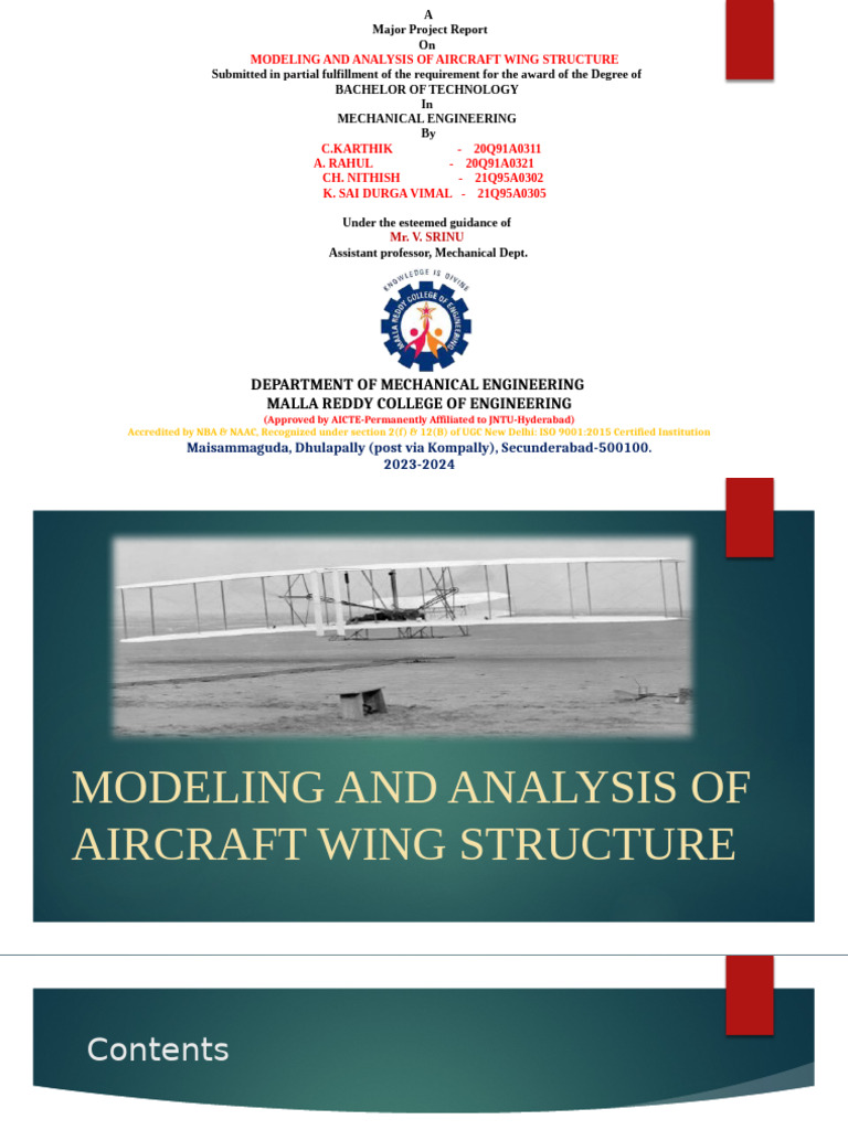 Aircraft Wing Structure Modeling Analysis | PDF | Deformation ...