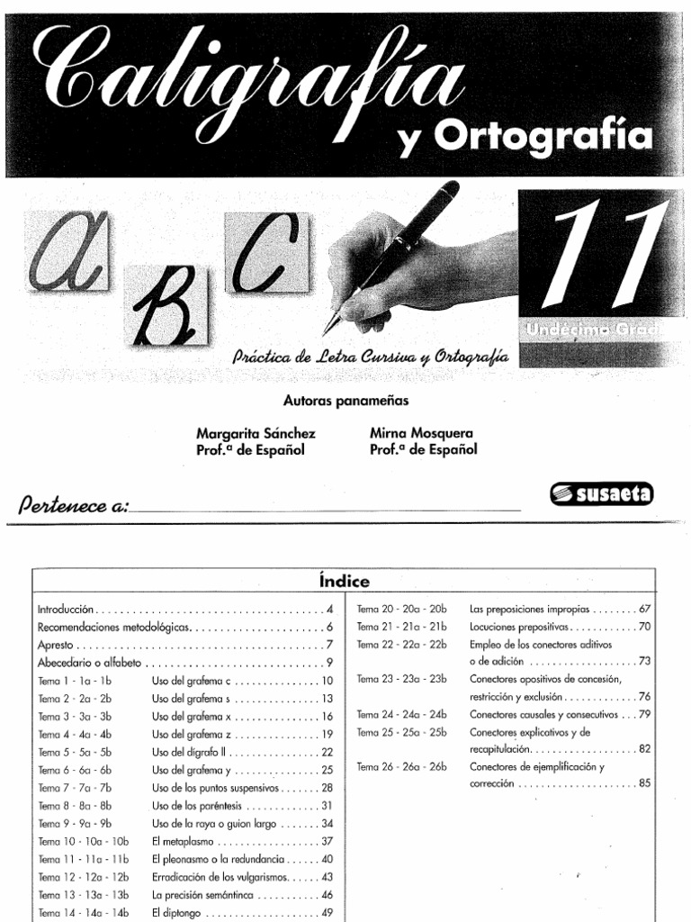Caligrafia y Ortografia 11 Susaeta | PDF