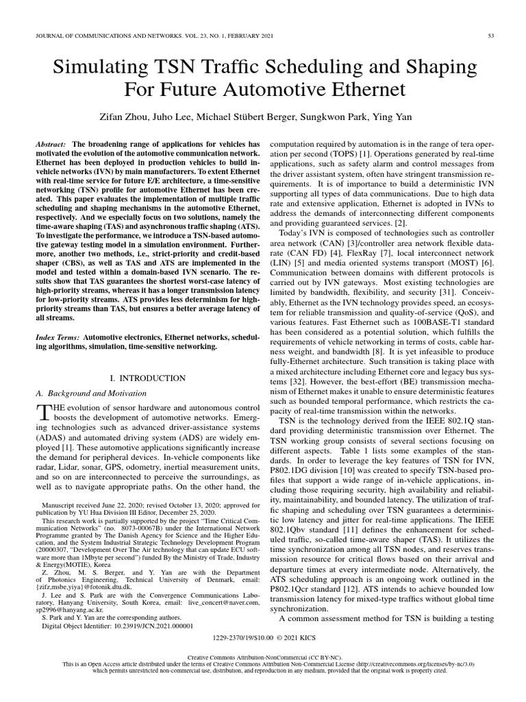 TSN Traffic Scheduling in Automotive Ethernet | PDF | Computer Network ...