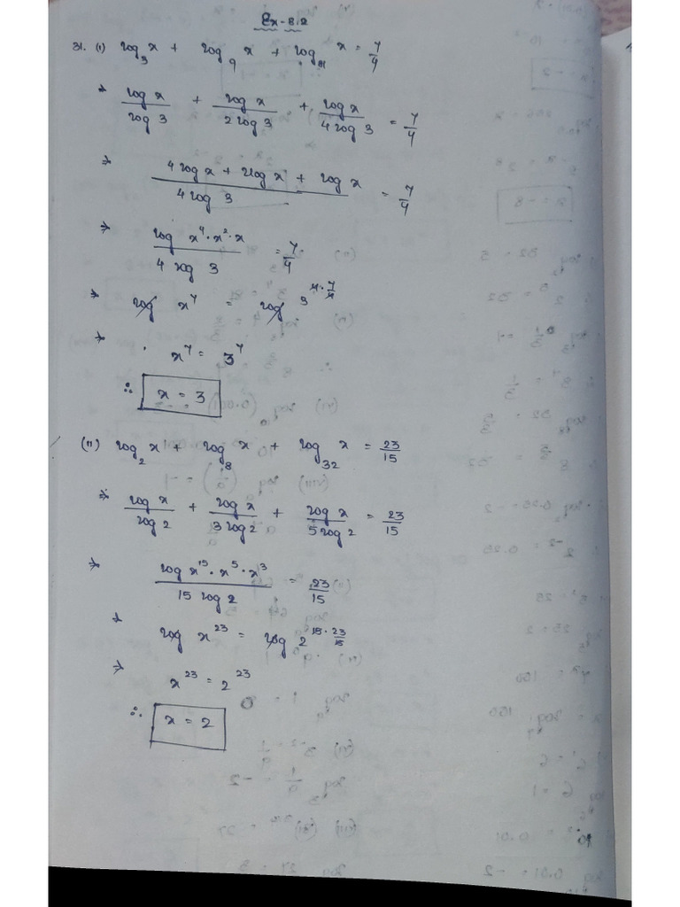 Ex-8 2 (Logarithm) | PDF