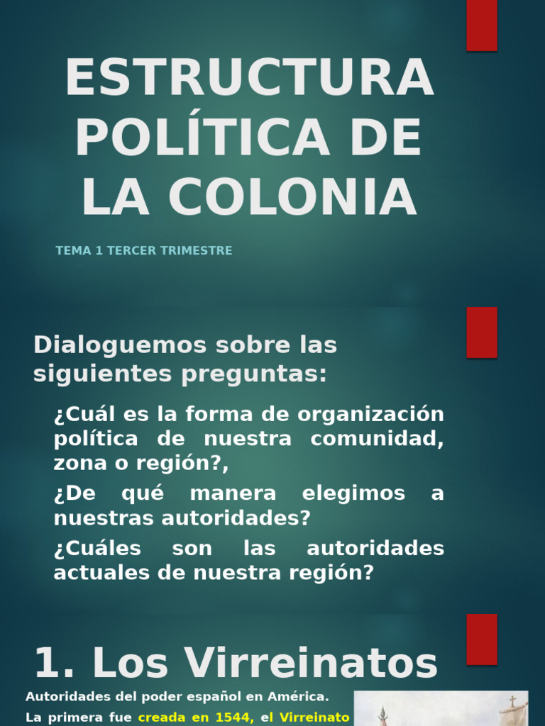 Estructura Política de La Colonia | PDF
