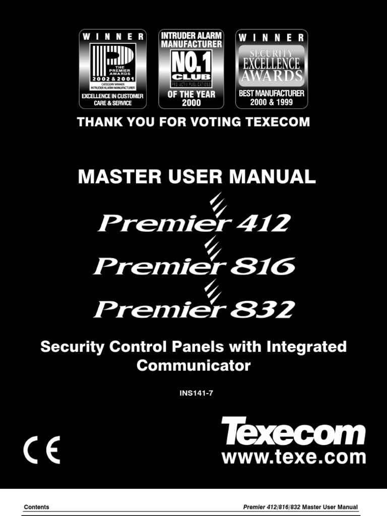 Texecom Premier 412 816 832 User Guide | PDF | Menu (Computing ...