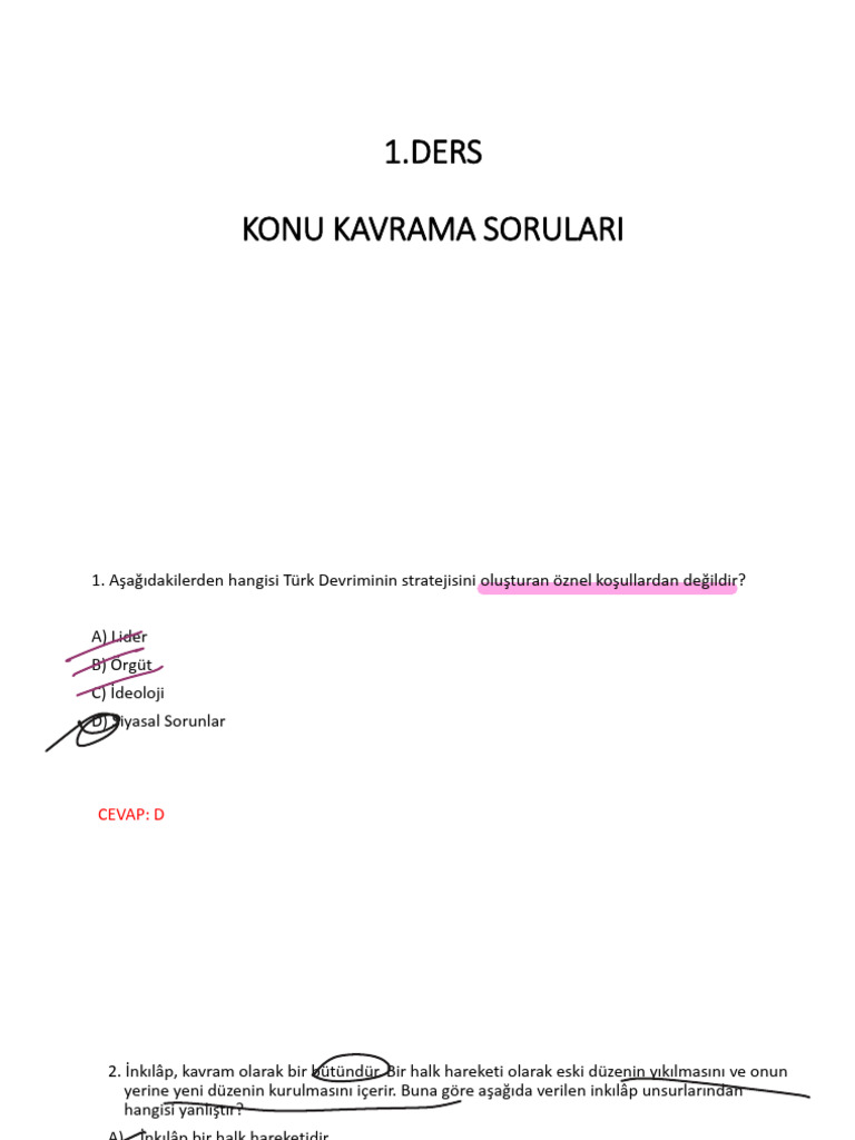 ATA 121 01 Ders Konukavrama Sorulari | PDF