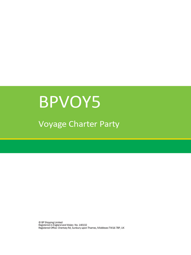 BPVOY5 Voyage Charter Party Overview | PDF | Shipping