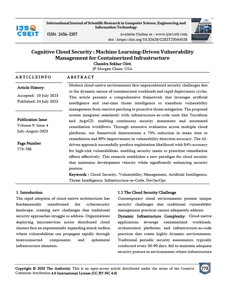 Cognitive Cloud Security Machine Learning-Driven Vulnerability ...