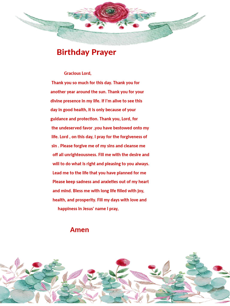 Birthday Prayer | PDF