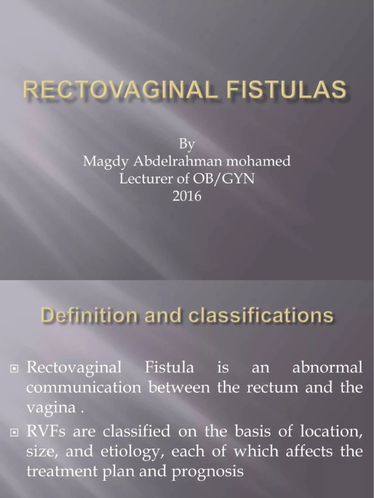Rectovaginal Fistulas | PDF