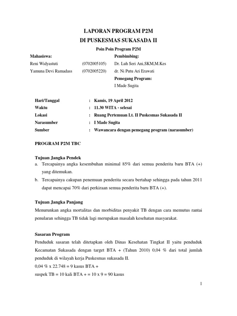 LAPORAN P2M | PDF