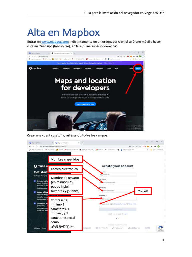 Guía Instalación Navegador para Voge 525 DSX (Mapbox) | PDF | Aplicación movil | Bluetooth