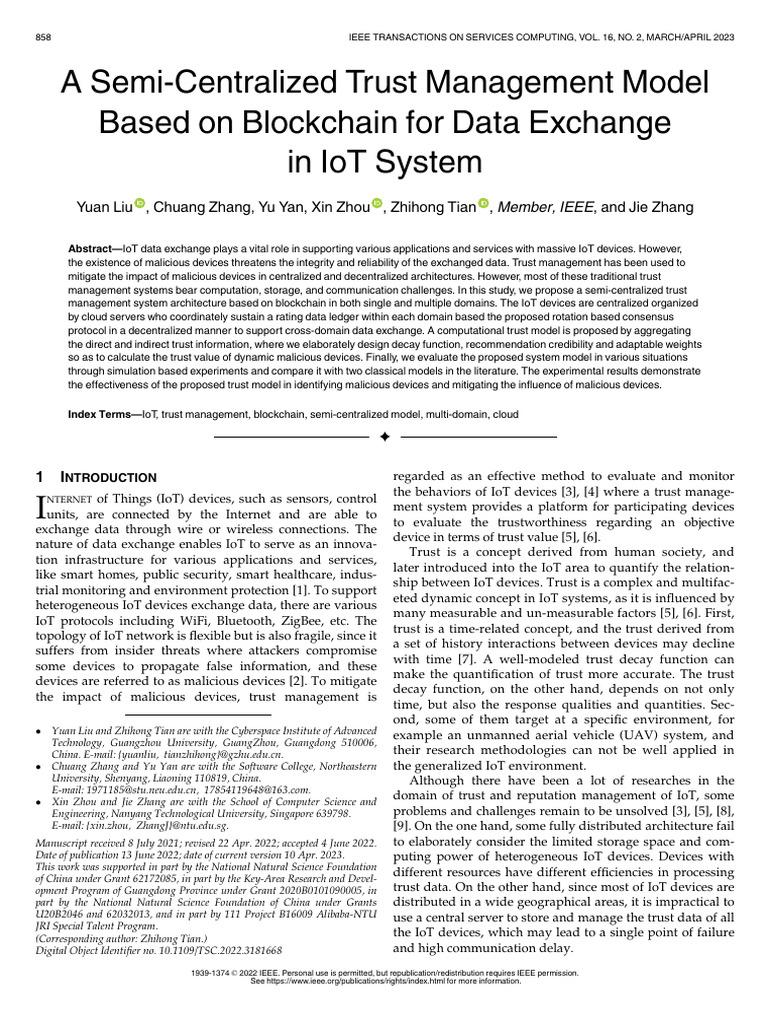 Blockchain-Based Trust in IoT Systems | PDF | Internet Of Things ...