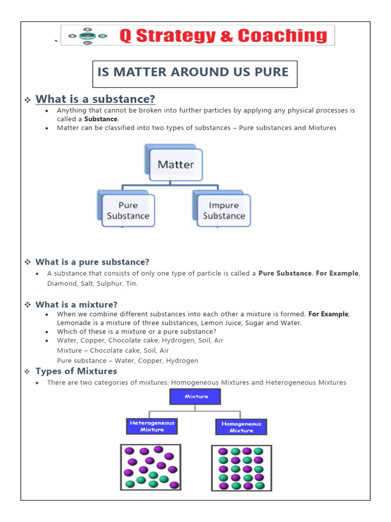 Understanding Substances and Mixtures | PDF | Mixture | Solubility
