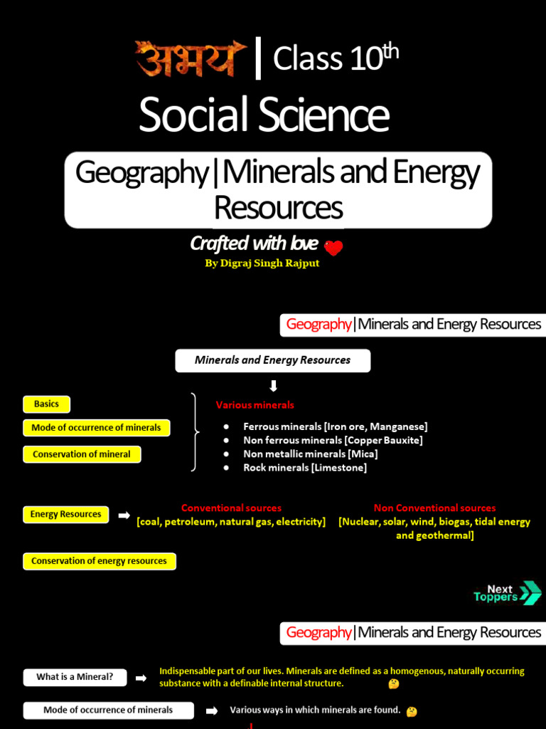 Minerals and Energy Resources | PDF | Ore | Coal