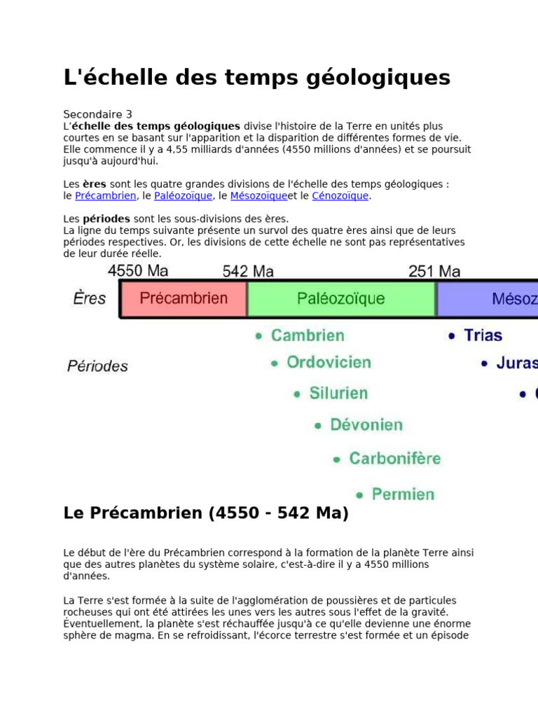 Échelle des temps géologiques expliquée | PDF | Crétacé | Reptile