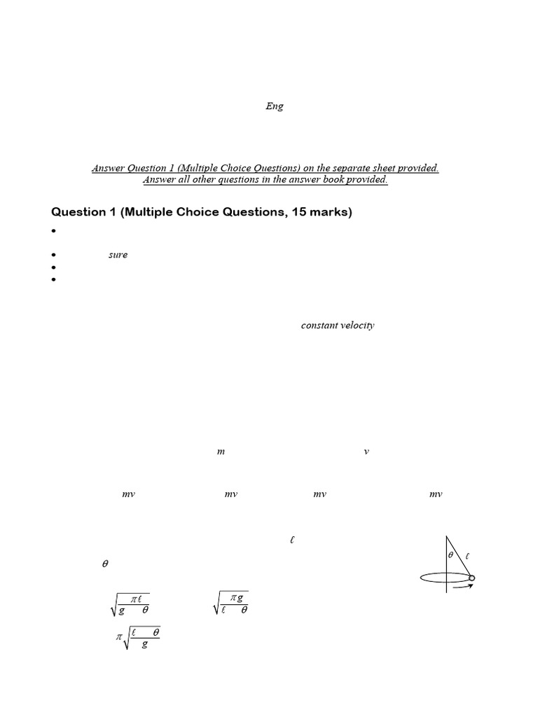 Phy1012f Test2 15 Uct | PDF | Force | Mass