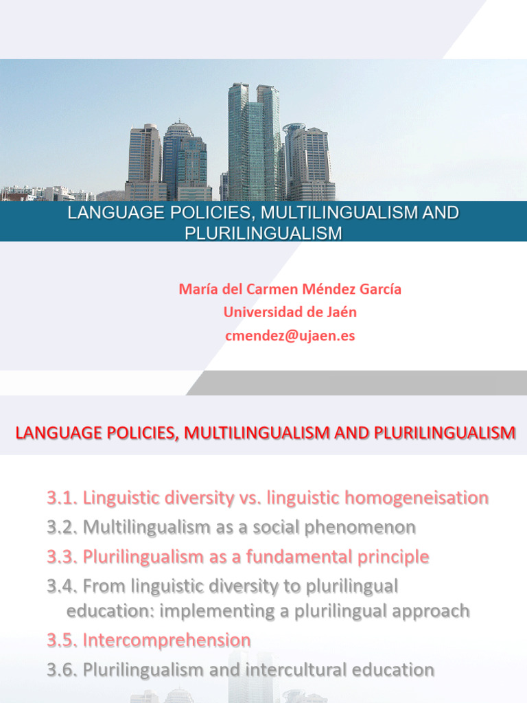 Plat 1. Language Policies, Multilingualism and Plurilingualism UPDATED | PDF | Multilingualism ...