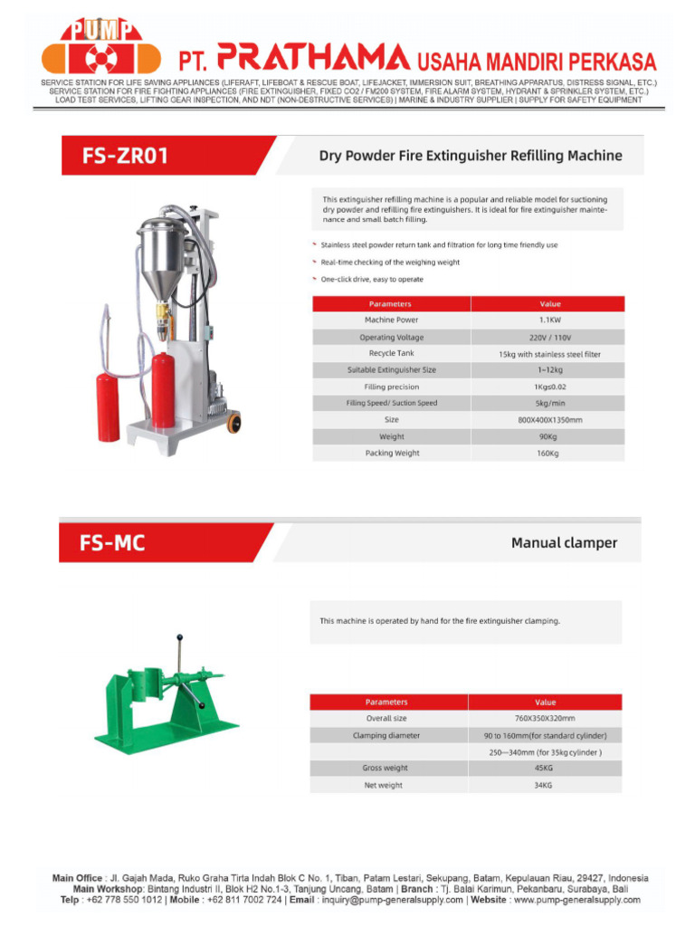 Dry Powder Refilling Machine & Manual Clamper | PDF