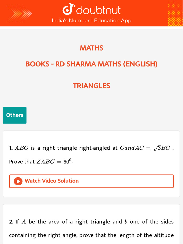Rd sharma | PDF | Triangle | Elementary Mathematics