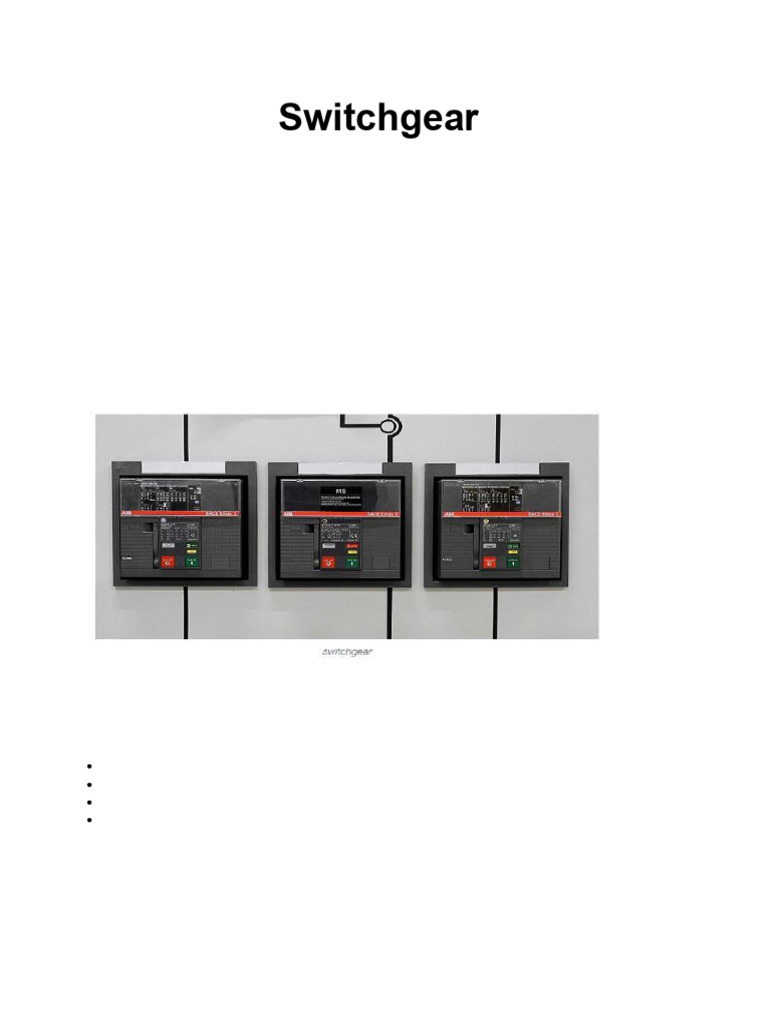 Switchgear (1) | PDF | Electrical Equipment | Manufactured Goods
