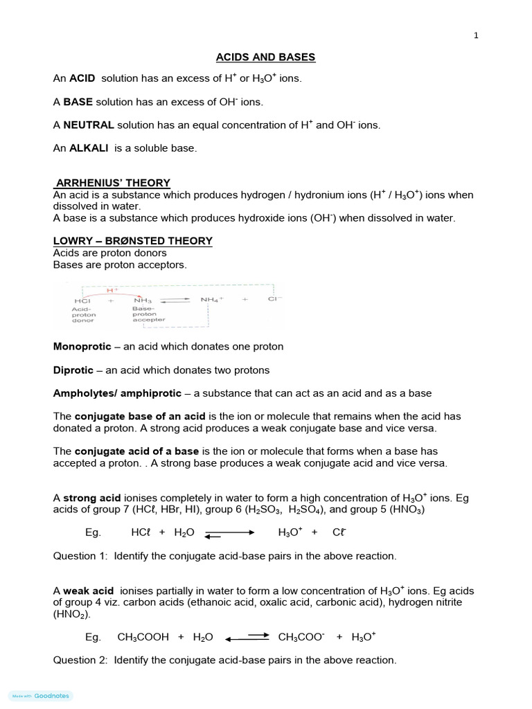 Acids and Bases Practice | PDF | Acid | Hydroxide