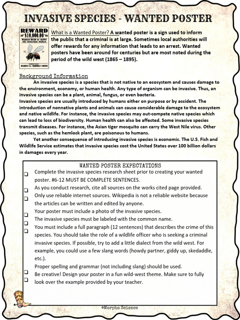 Wanted Poster for Garlic Mustard Invasion | PDF | Invasive Species ...