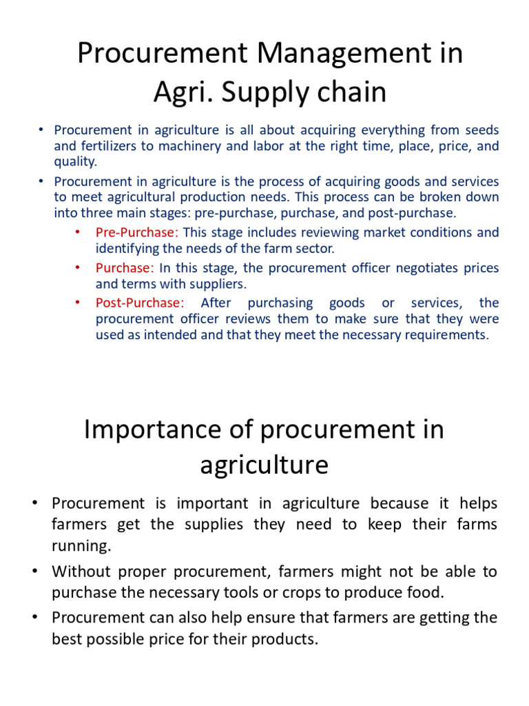 ABM 508 Class 4 Procurement Managmnt in Agri Supply Chain | PDF ...