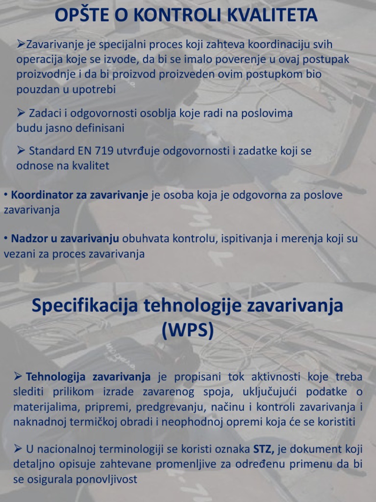 Kontrola Kvaliteta Zavara Prezentacija | PDF