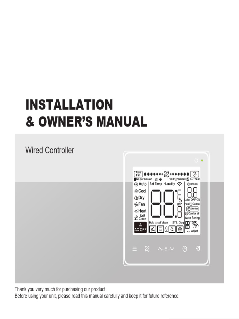 Wired Controller Installation Manual | PDF | Electrical Wiring | Waste