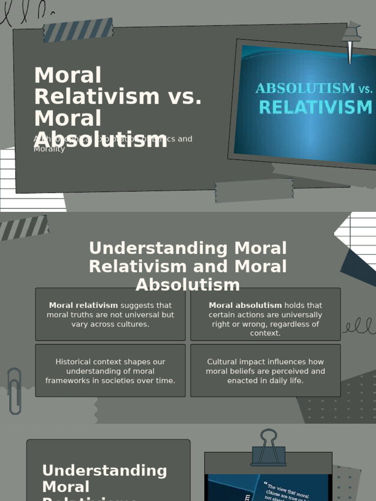 Moral Relativism vs. Moral Absolutism | PDF | Relativism | Morality