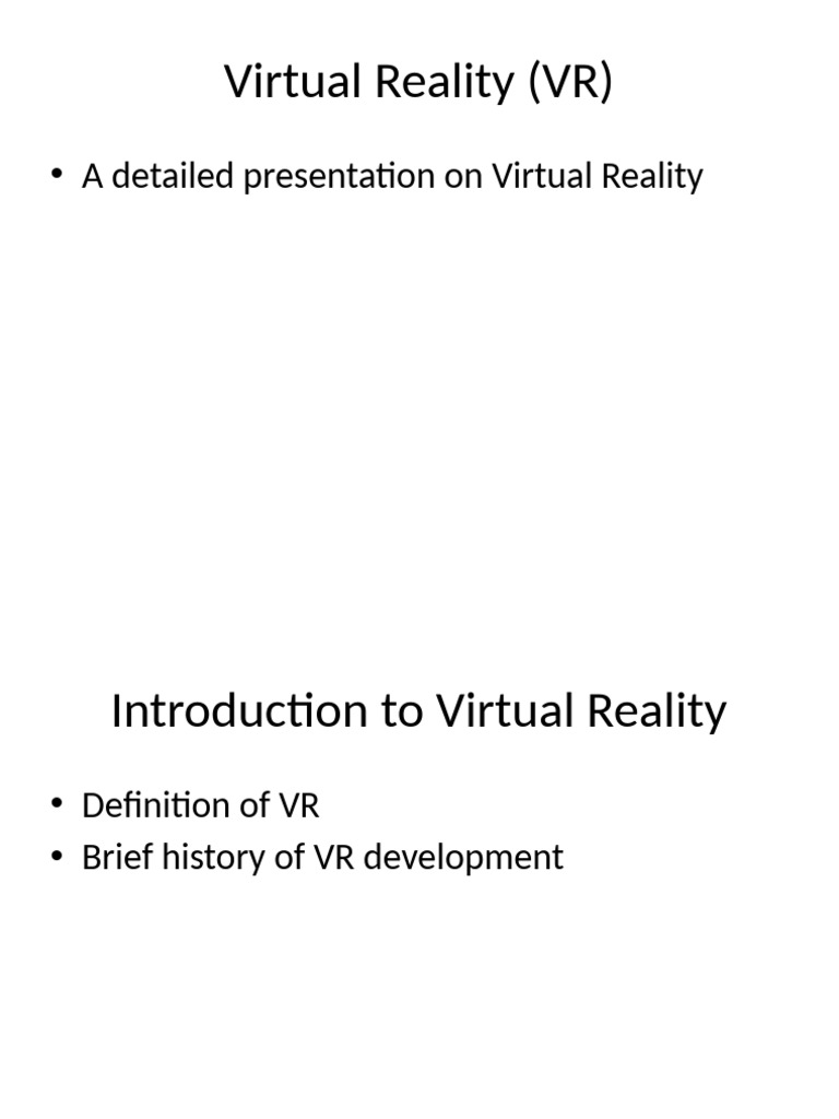 Comprehensive Guide to Virtual Reality | PDF