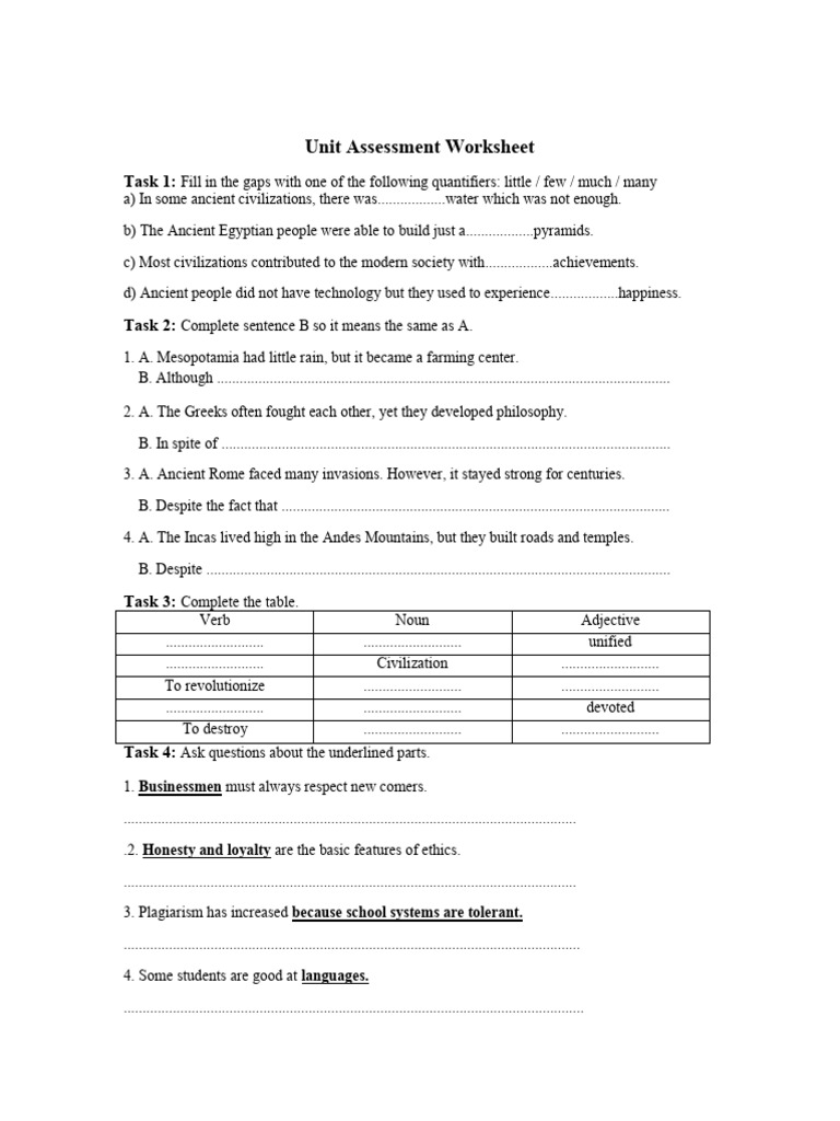Ancient Civilizations Assessment Worksheet | PDF | Word | Civilization