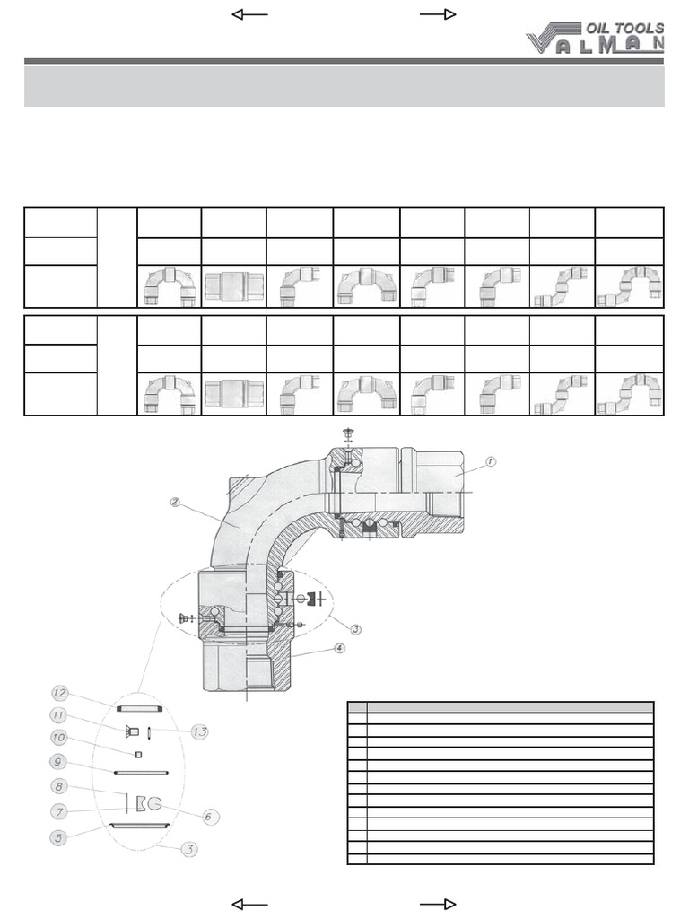 VM-CS-CX-CX REV 1 LONG SWEEP SWIVEL JOINT WITH THREAD LP - API - BOX ...