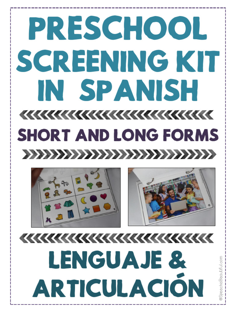 Spanish Preschool Language Screening Kit | PDF