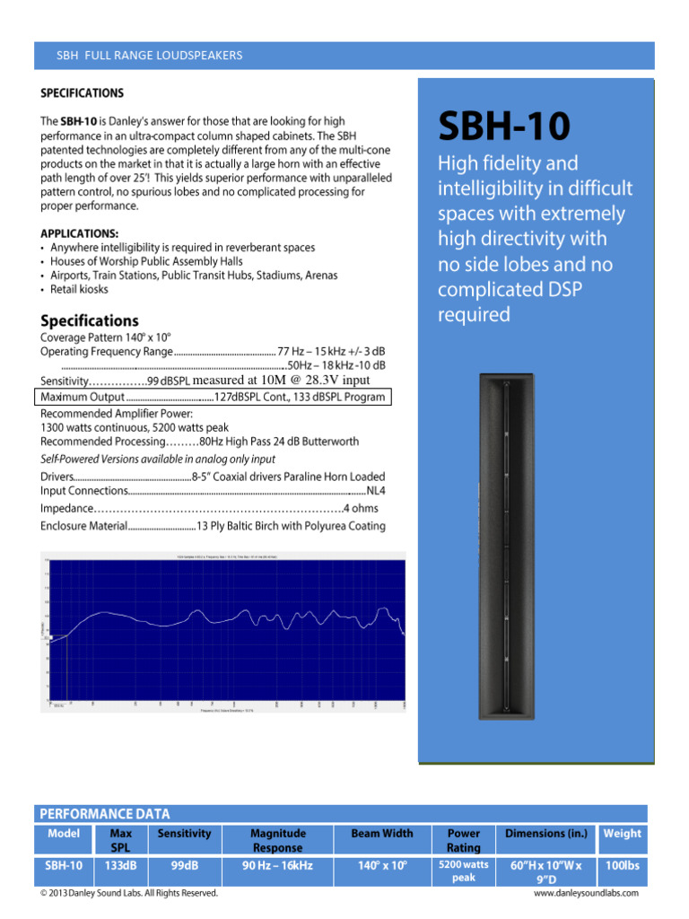 SBH 10 Spec Sheet1 | PDF
