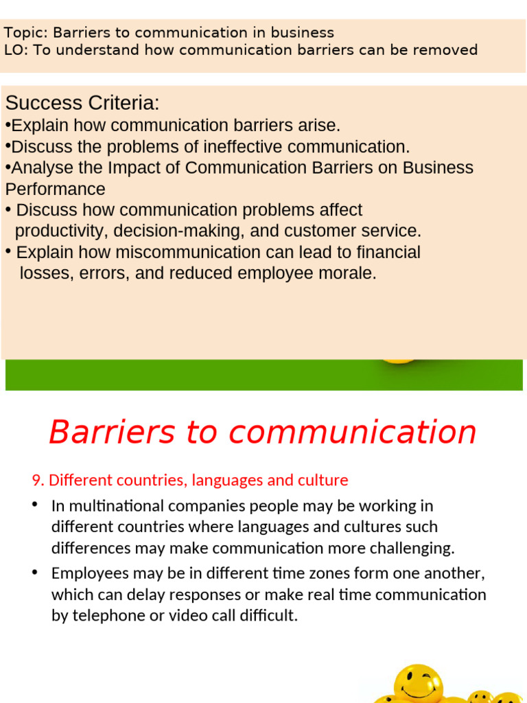 Chapter 17 Barriers To Communication in Business | PDF | Communication ...