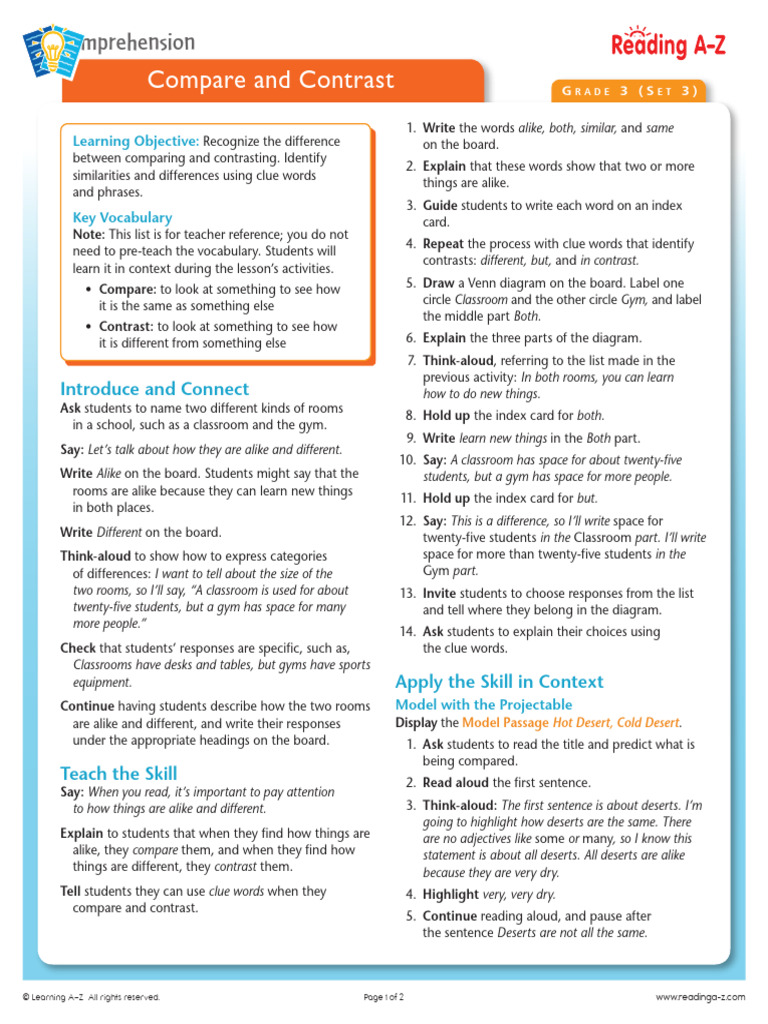 Compare and Contrast Lesson Plan | PDF | Bears | Polar Bear